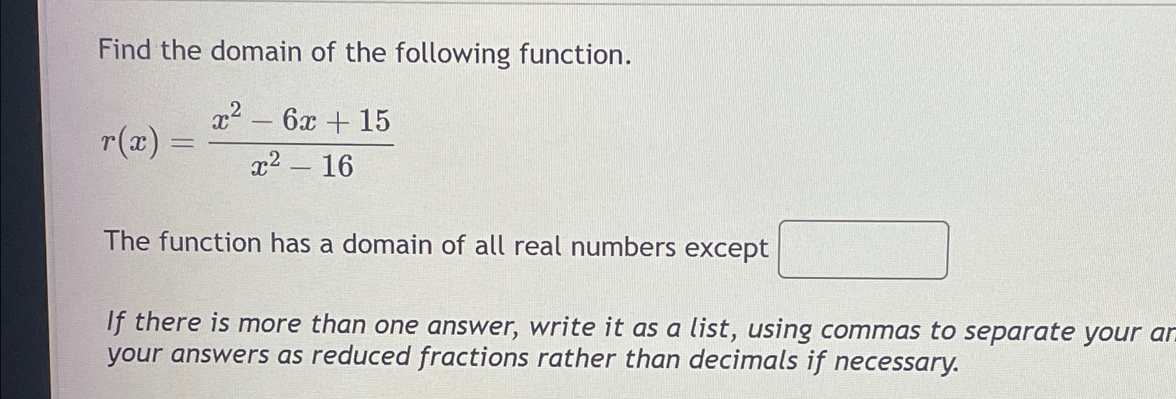 Solved Find the domain of the following | Chegg.com