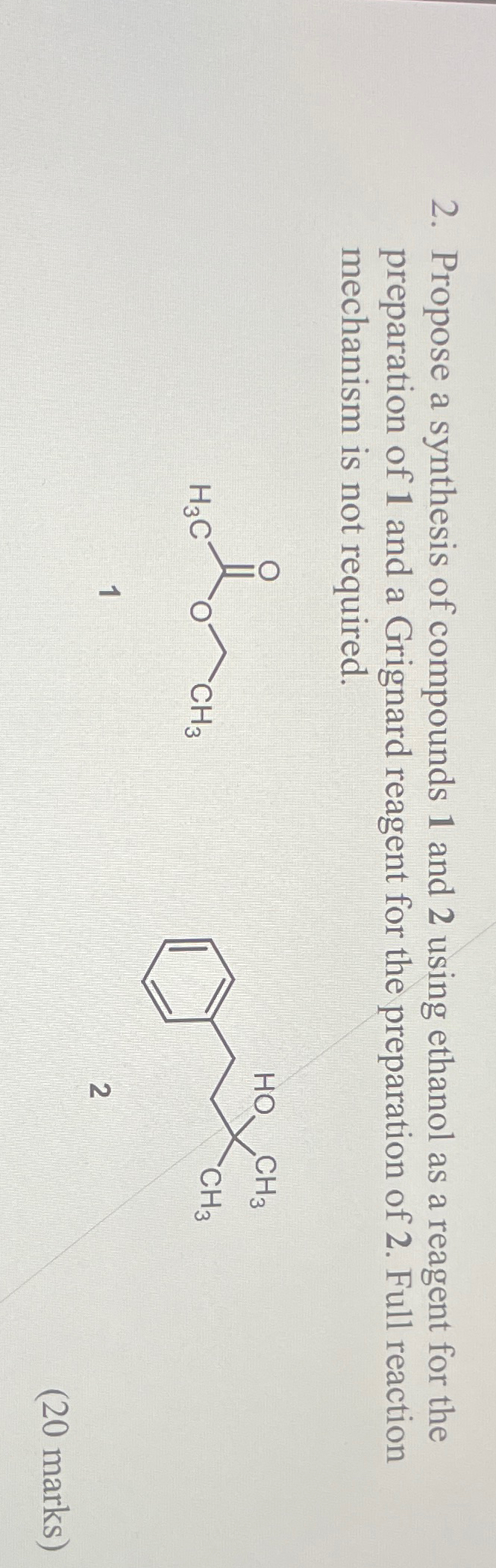 Solved Propose a synthesis of compounds 1 ﻿and 2 ﻿using | Chegg.com