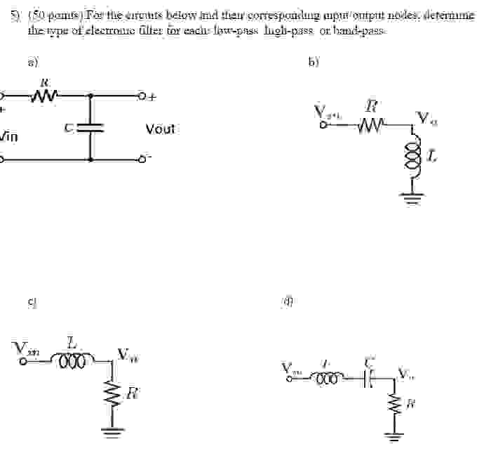 Solved For the circuits below and their corresponding | Chegg.com