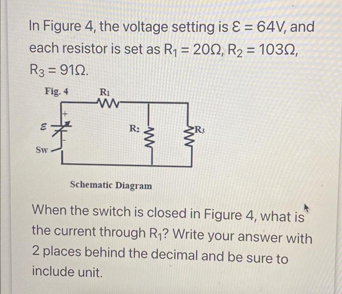 Solved In Figure 4, the voltage setting is a = 64V, and each | Chegg.com