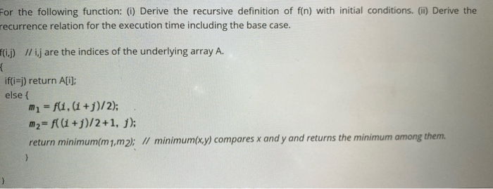 Solved For the following recursive definition identify the | Chegg.com