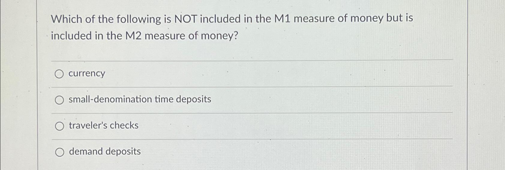 Solved Which of the following is NOT included in the M1 | Chegg.com