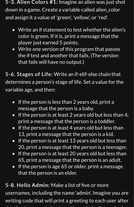 Solved 5-3. Alien Colors #1: Imagine an alien was just shot | Chegg.com