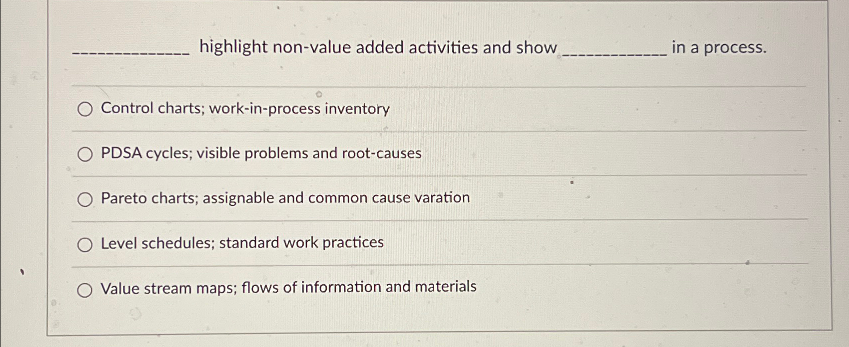 Solved highlight non-value added activities and show in a | Chegg.com