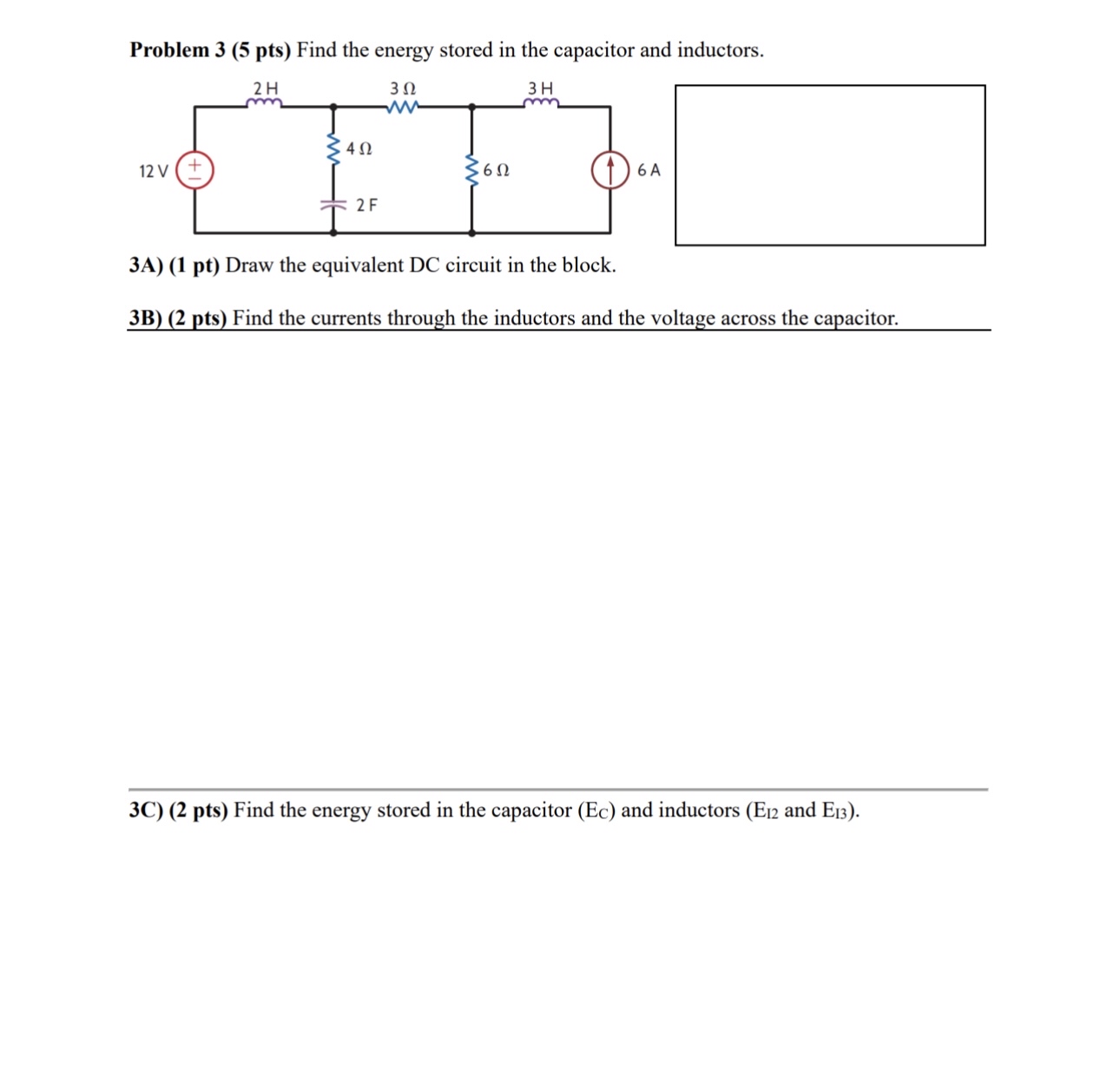 Solved Problem 3 (5 ﻿pts) ﻿Find the energy stored in the | Chegg.com