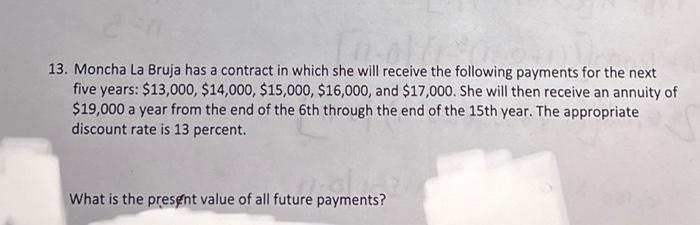 Solved Moncha La Bruja has a contract in which she will | Chegg.com