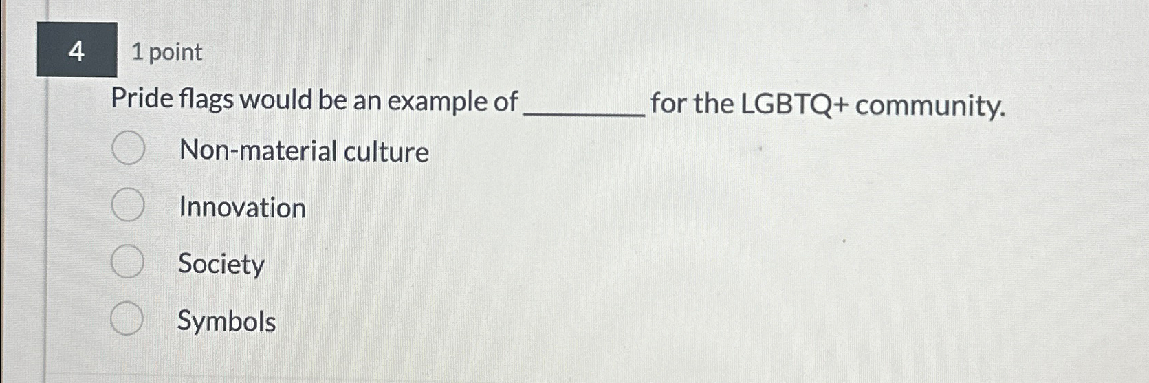 Solved 41 ﻿pointPride flags would be an example of for the | Chegg.com