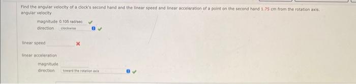 Solved Find the angular velocity of a clock's sccond hand | Chegg.com