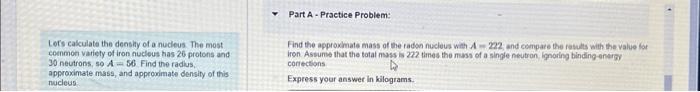 Solved Lefs calculate the densify of a nucleus The most Find | Chegg.com