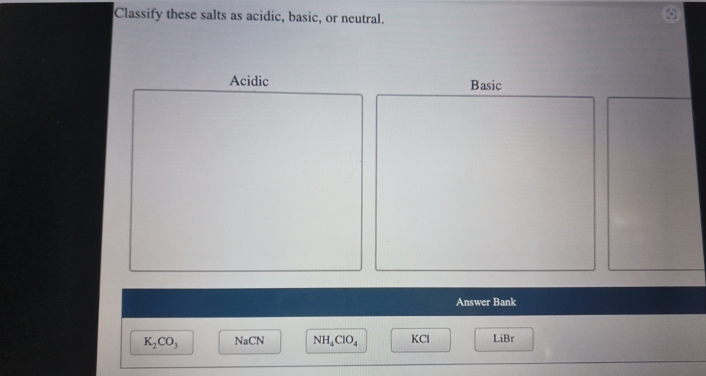 Solved Classify these salts as acidic, basic, or | Chegg.com