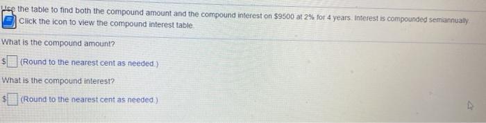 Solved Use the table to find both the compound amount and | Chegg.com