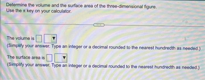 Solved Determine the volume and the surface area of the | Chegg.com