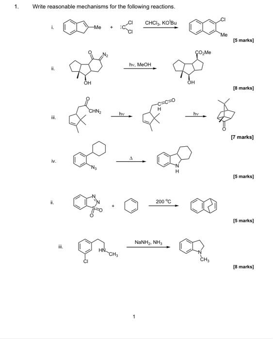 Solved Write reasonable mechanisms for the following | Chegg.com