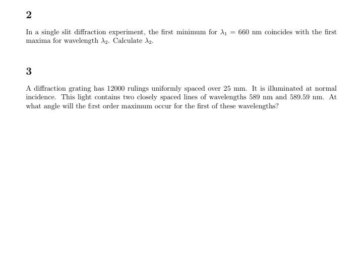 Solved In a single slit diffraction experiment, the first | Chegg.com