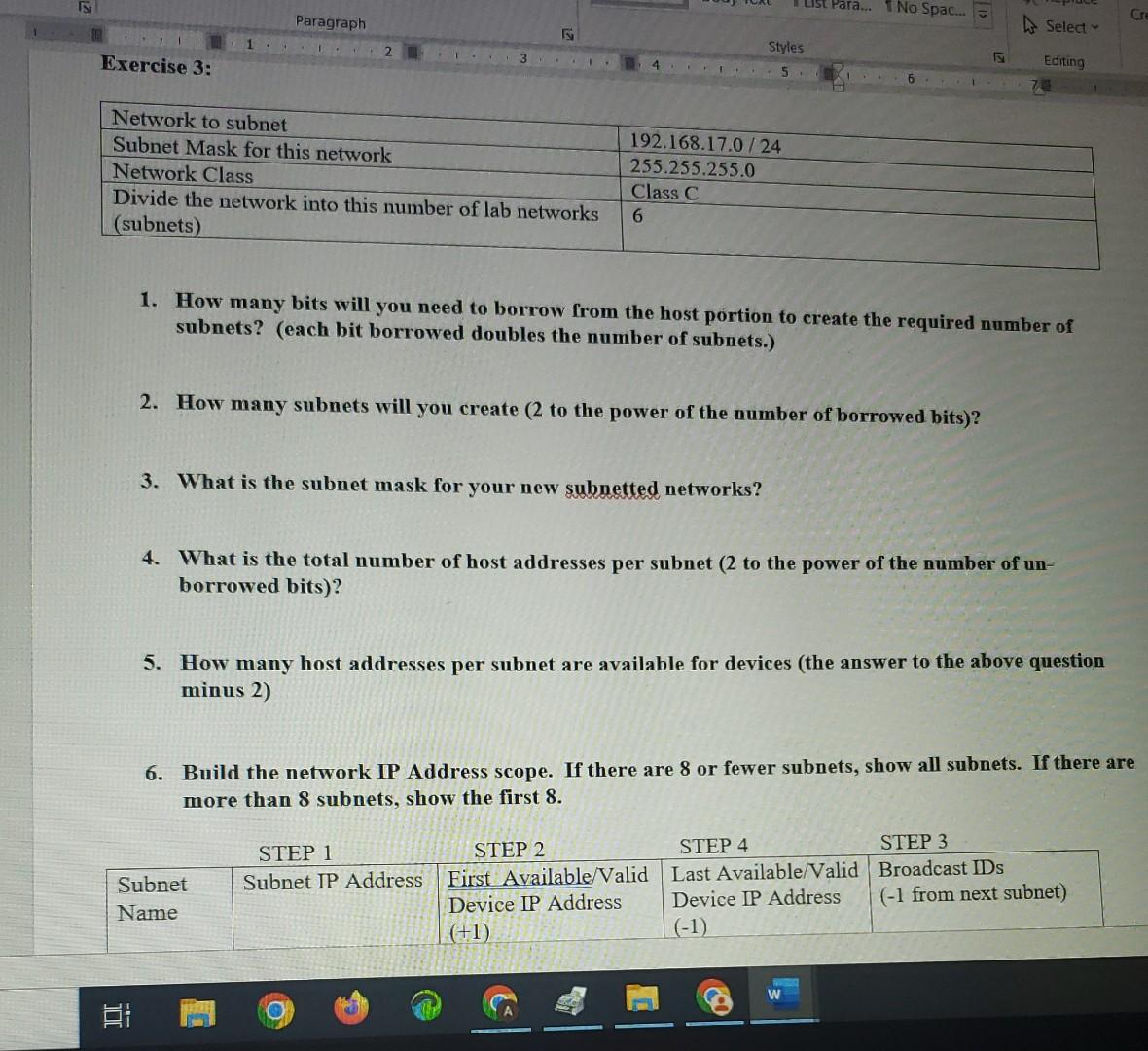 Solved 1. How many bits will you need to borrow from the | Chegg.com