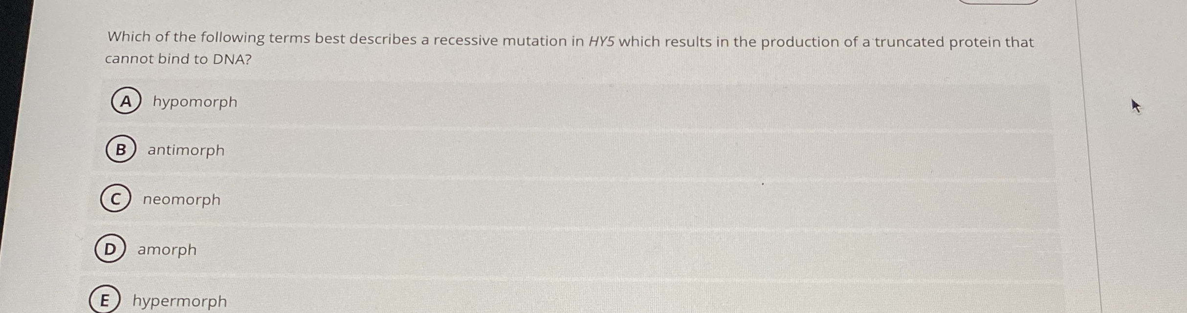 Solved Which of the following terms best describes a | Chegg.com