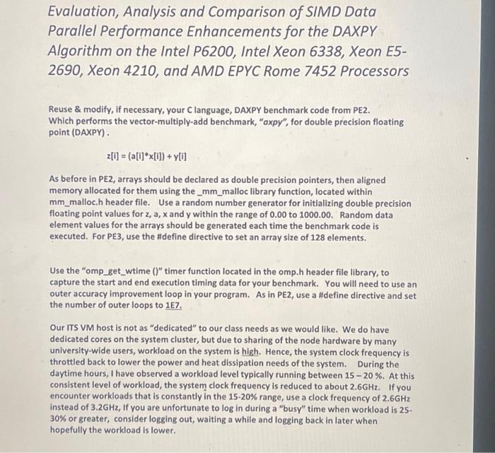 Solved Evaluation, Analysis and Comparison of SIMD Data | Chegg.com