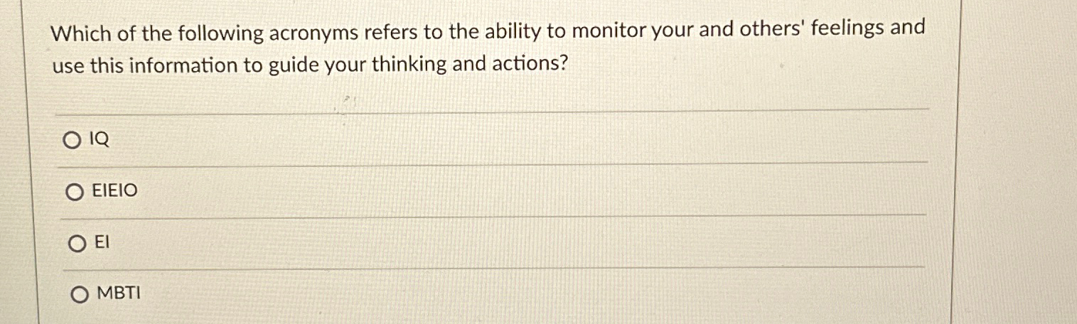 Solved Which of the following acronyms refers to the ability | Chegg.com
