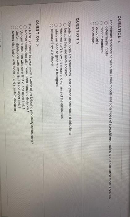 Solved QUESTION 4 The primary difference between simulation | Chegg.com