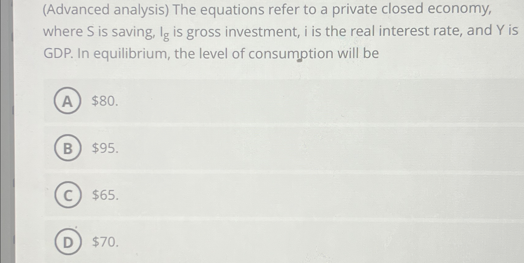 Solved (Advanced analysis) ﻿The equations refer to a private | Chegg.com