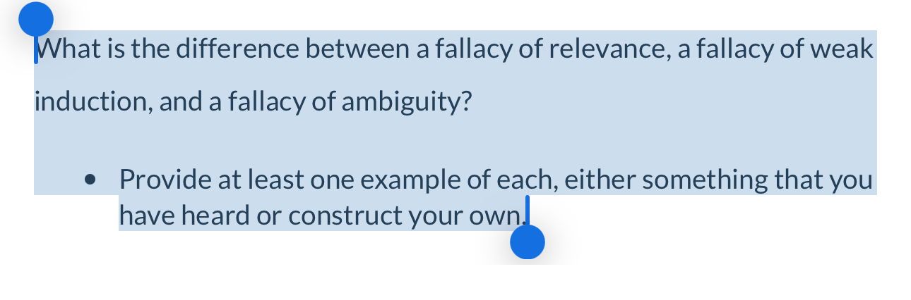 What is the difference between a fallacy of | Chegg.com