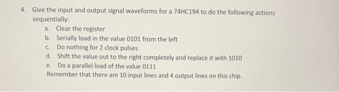 Solved 4 Give The Input And Output Signal Waveforms For A