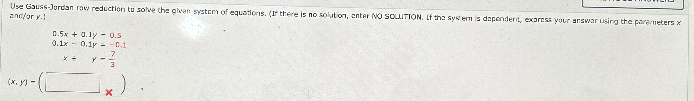 Solved Use Gauss-Jordan row reduction to solve the given | Chegg.com