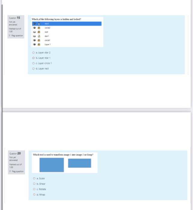 Solved 15 O2 Layer starz o carece od Layer rect 20 Wich toel | Chegg.com