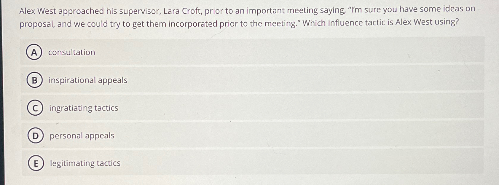 Solved Alex West approached his supervisor, Lara Croft, | Chegg.com