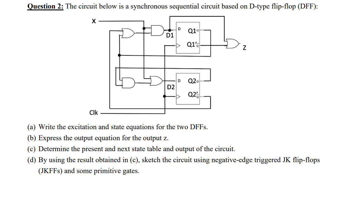 Solved Question 2: The circuit below is a synchronous | Chegg.com