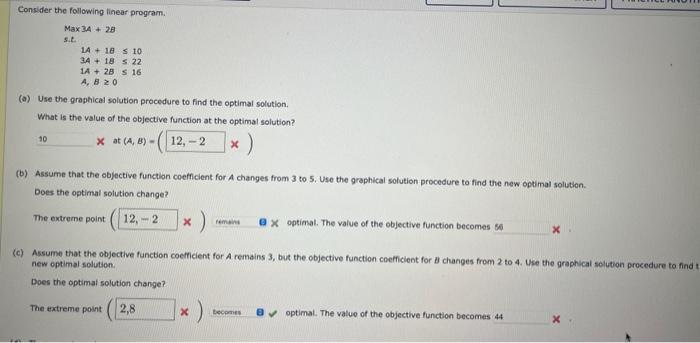 Solved Consider the following linear program. Max 3A+2B | Chegg.com