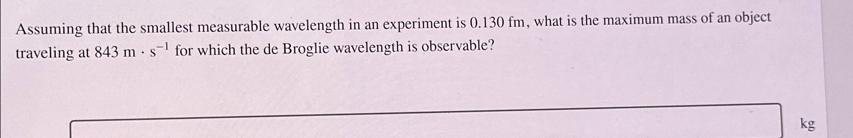 Solved Assuming that the smallest measurable wavelength in | Chegg.com