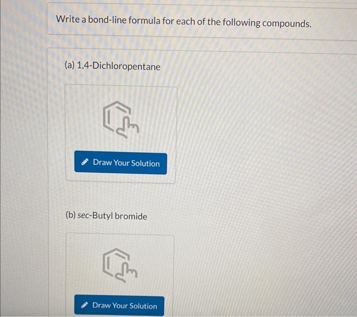 Solved Write a bond-line formula for each of the following | Chegg.com