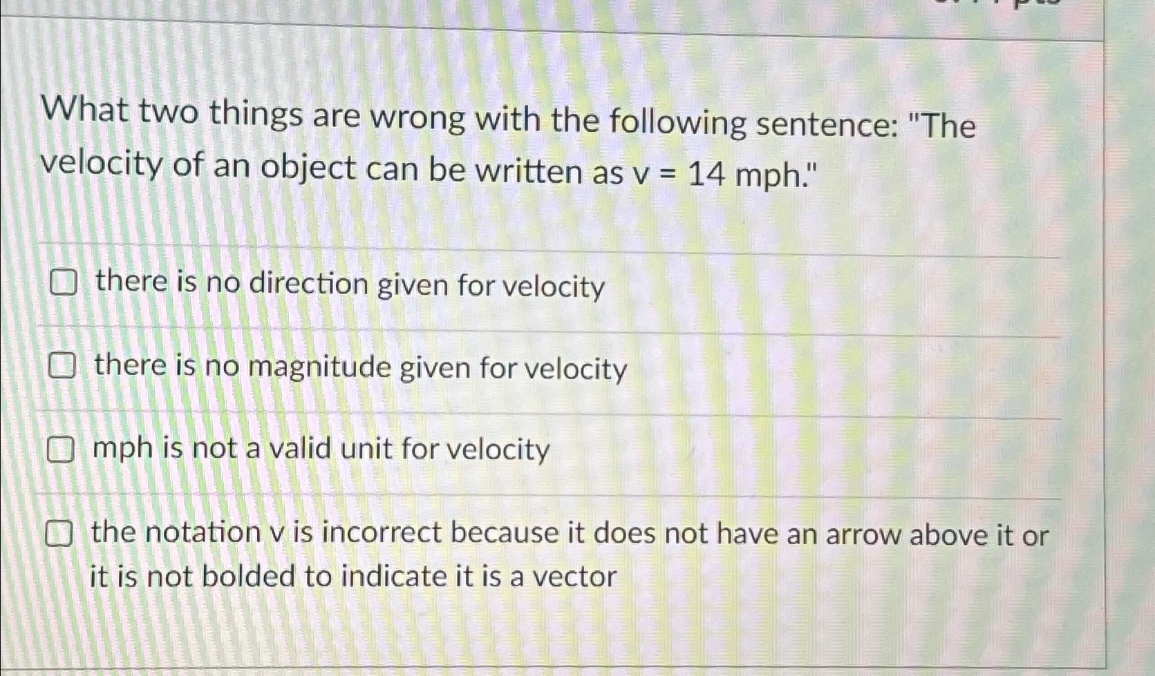 Solved What two things are wrong with the following | Chegg.com
