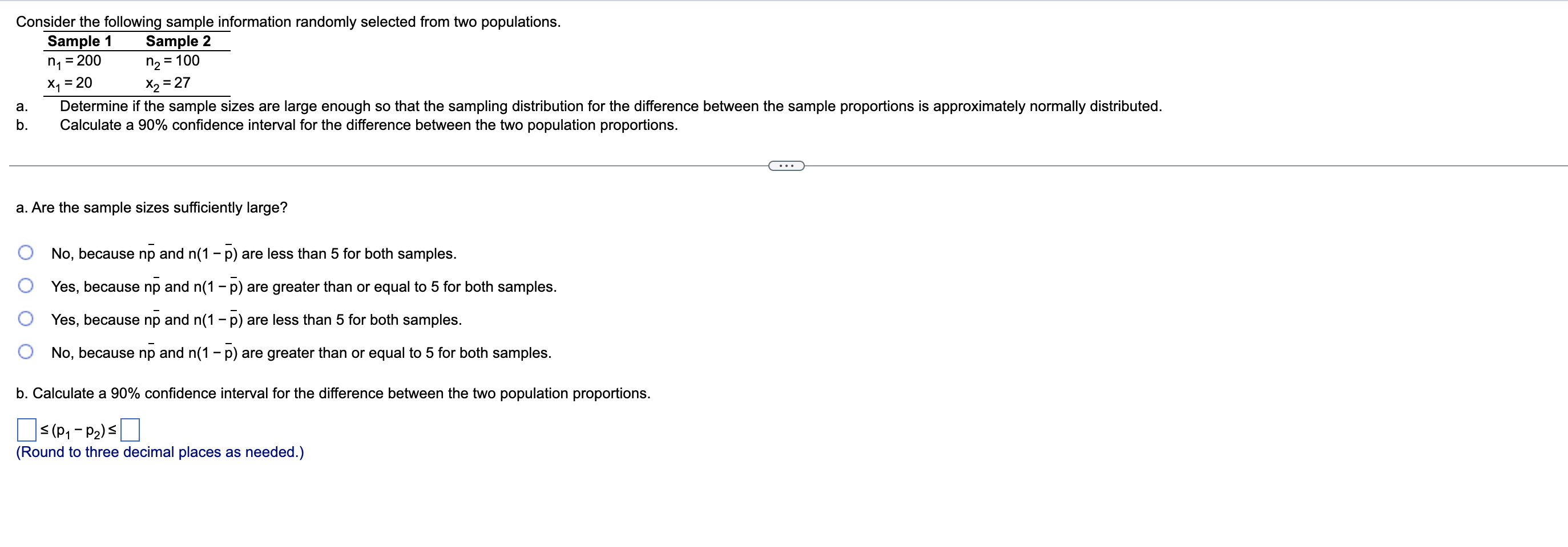 Solved Consider the following sample information randomly | Chegg.com