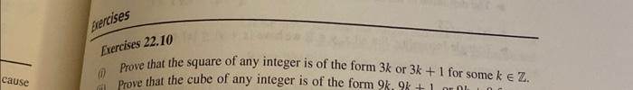 Solved Exercises 22.10 (i) Prove that the square of any | Chegg.com