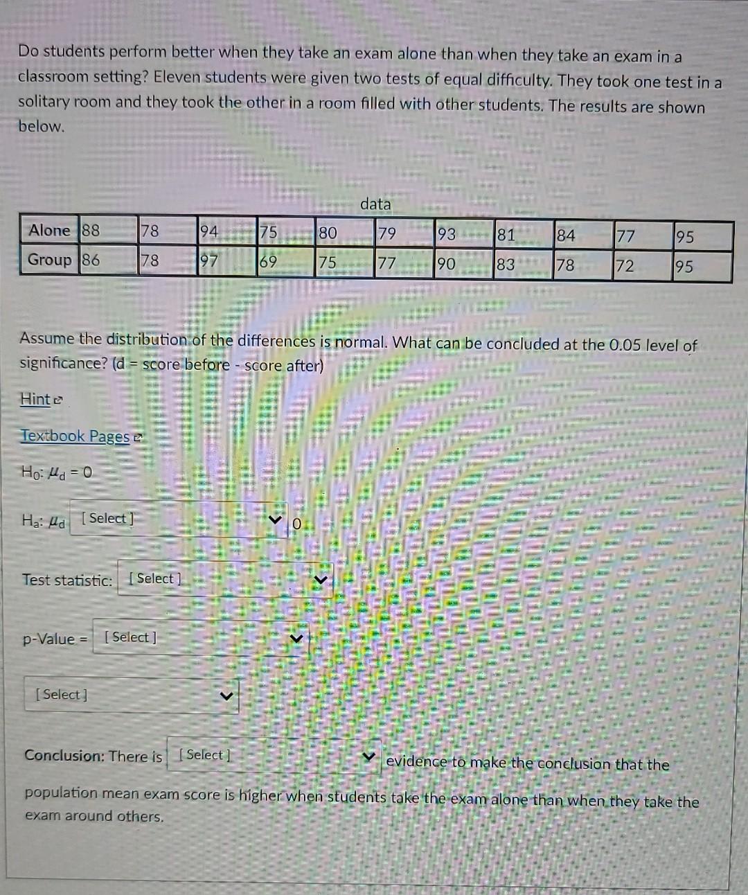 Solved Do students perform better when they take an exam | Chegg.com