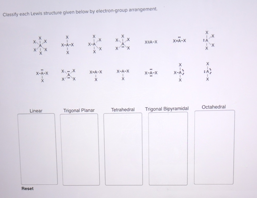 Solved Classify each Lewis structure given below by | Chegg.com