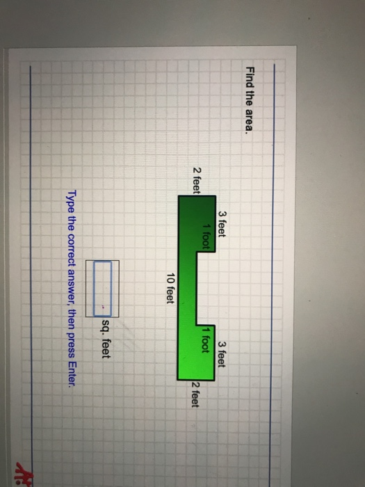 Solved Find the area. 3 feet 1 foot 3 feet 1 foot 2 feet 2 | Chegg.com