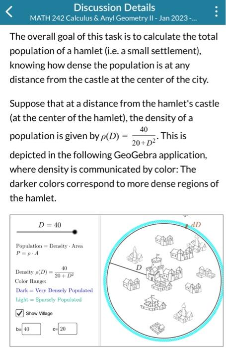 What is the total population of the hamlet whose | Chegg.com