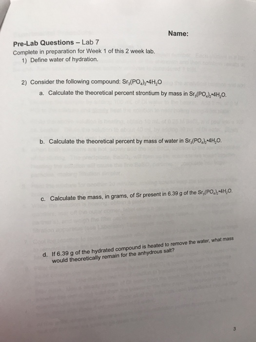 Solved Name: Pre-Lab Questions - Lab 7 Complete in | Chegg.com Solved Name: Pre-Lab Questions - Lab 7 Complete in | Chegg.com