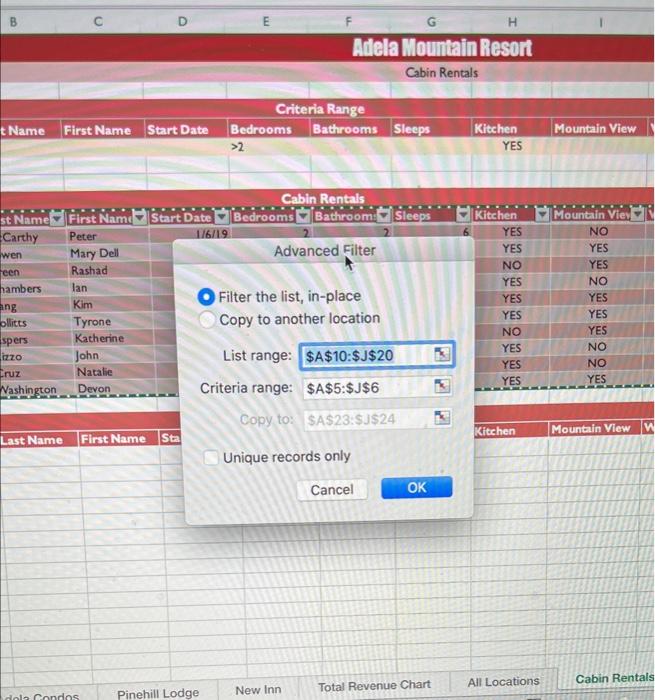 Solved Use the Advanced Filter dialog box to extract records | Chegg.com