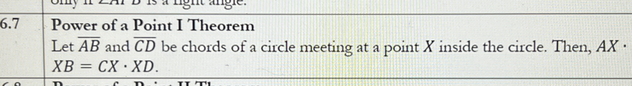 Solved Power of a Point I TheoremLet ?bar (AB) ﻿and | Chegg.com