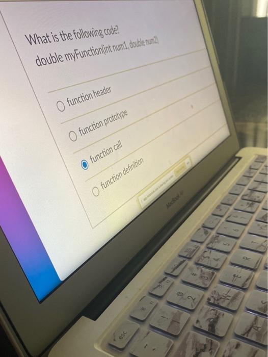 Solved What is the following code? double myFunction(int | Chegg.com