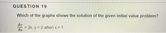 Solved QUESTION 19 Which of the graphs shows the solution of | Chegg.com