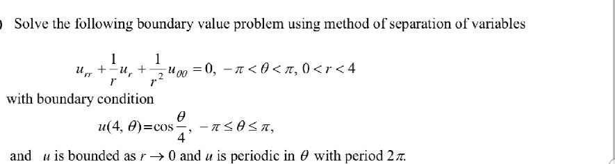 Solved Solve the following boundary value problem using | Chegg.com