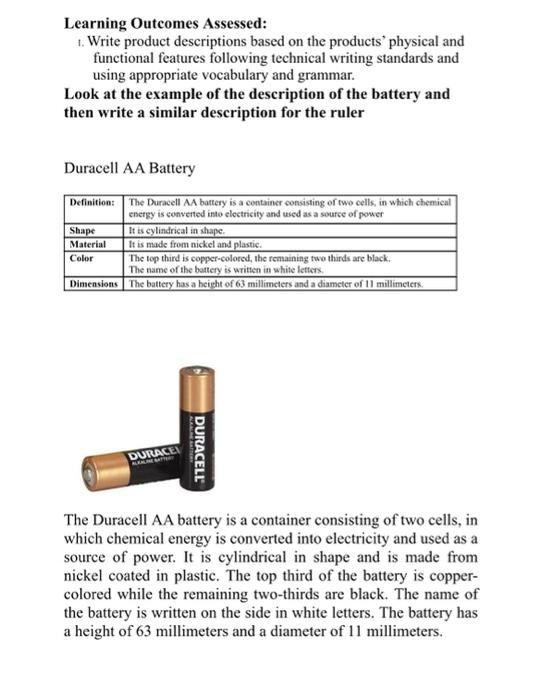 Solved Learning Outcomes Assessed: 1. Write product | Chegg.com