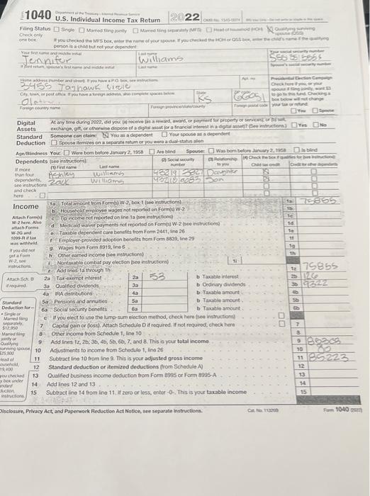 Tax return simulation | Chegg.com