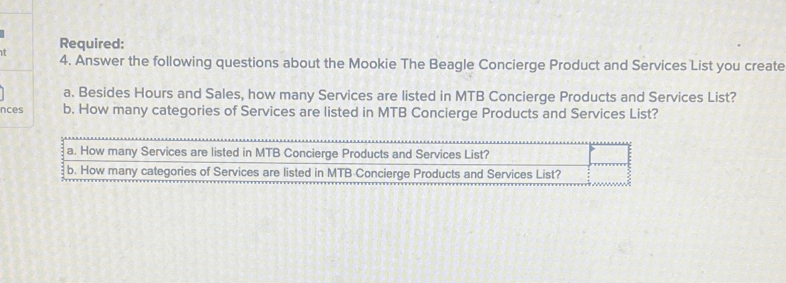 Solved Required:4. ﻿Answer the following questions about the | Chegg.com