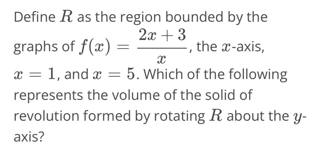 Solved Define R ﻿as the region bounded by the graphs of | Chegg.com
